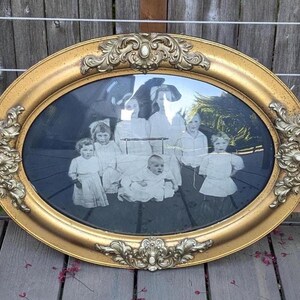 Antique Gold Gilt Wood Victorian Frame: Convex Glass, Old Children's ...