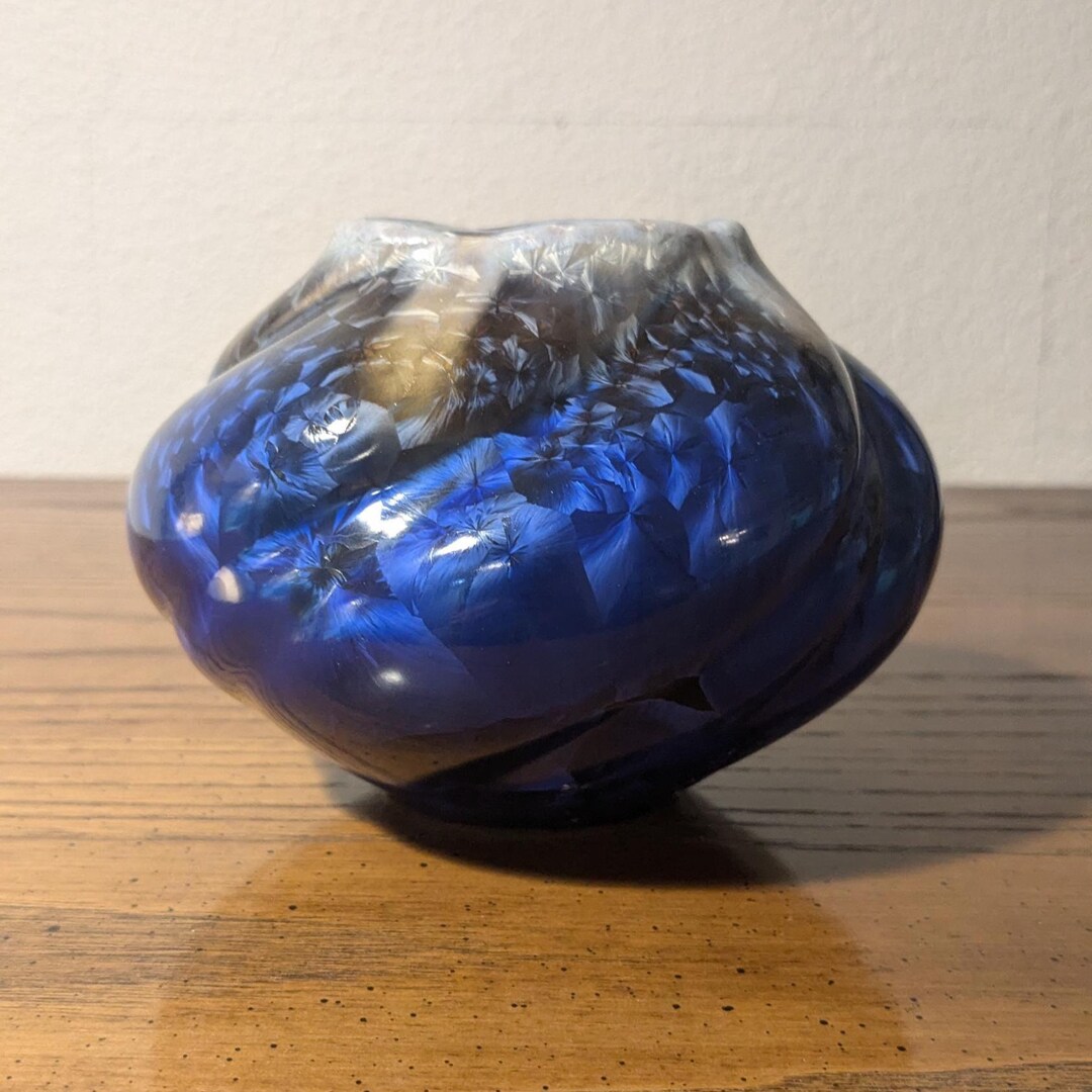 Bill Campbell Crystalline Flambeau Glaze Pottery Vase, Signed and ...
