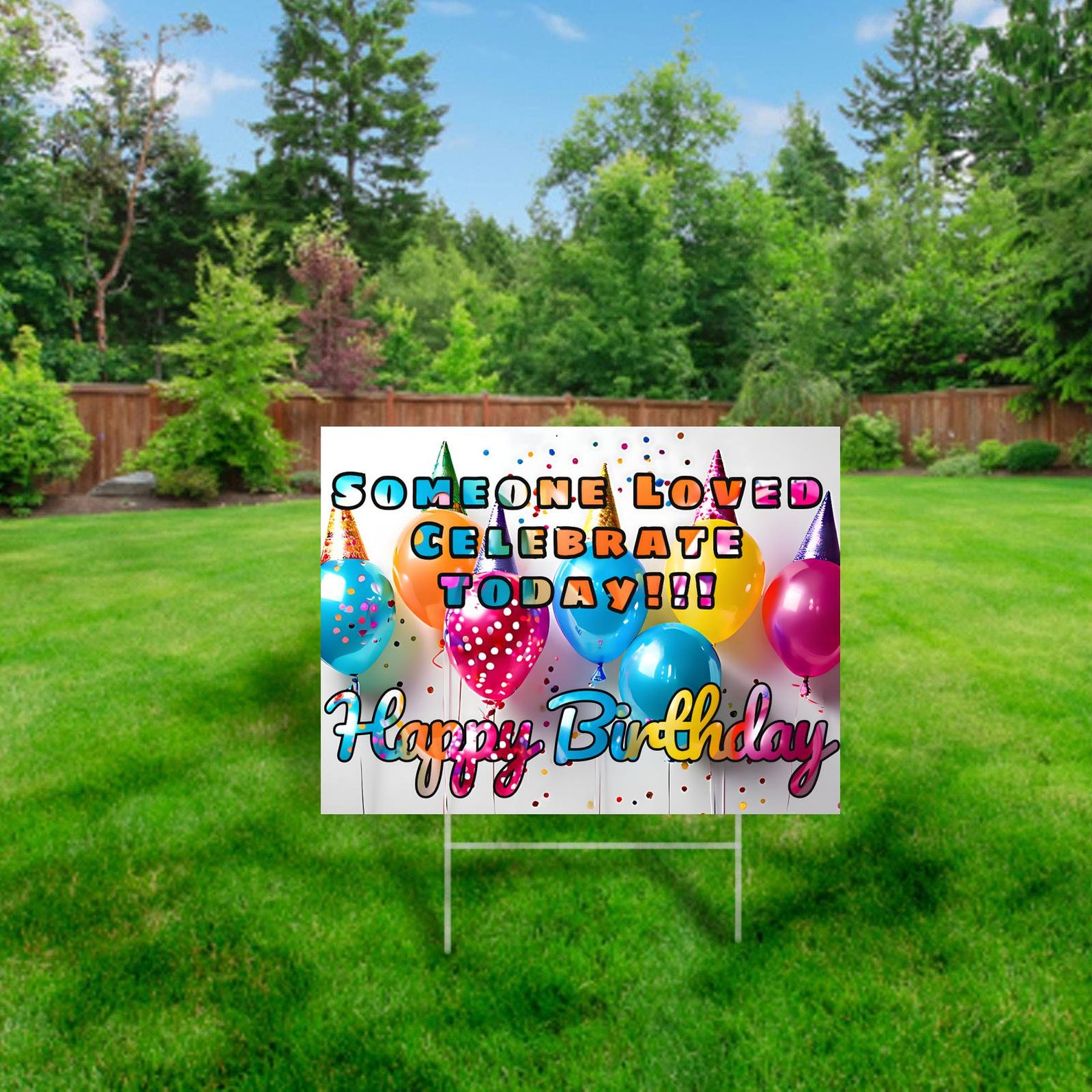 Happy Birthday Yard Sign One Sided Plastic Outdoor Party Decoration ...