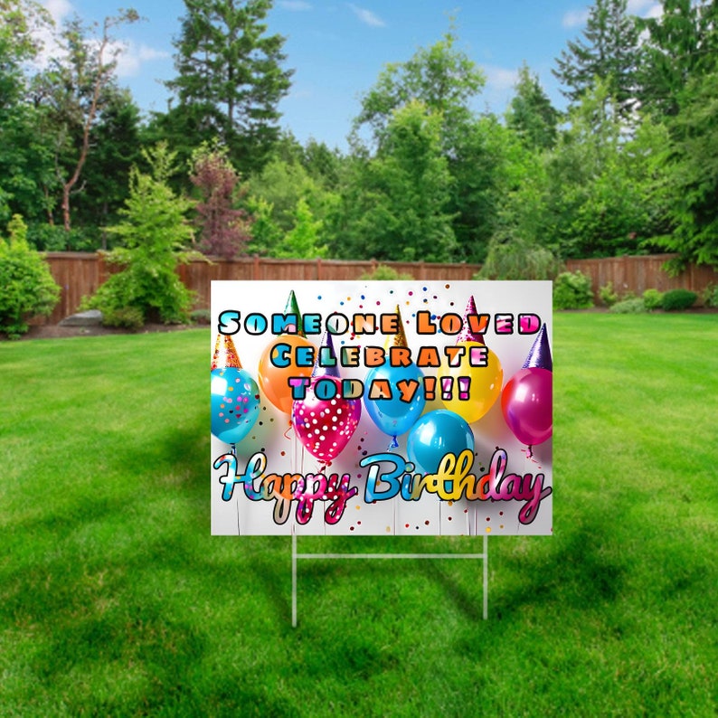 Happy Birthday Yard Sign One Sided Plastic Outdoor Party Decoration ...
