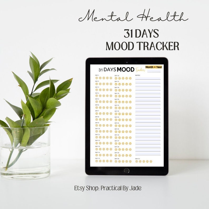 Printable Editable Daily Mood Tracker Anxiety, Depression, ADHD ...