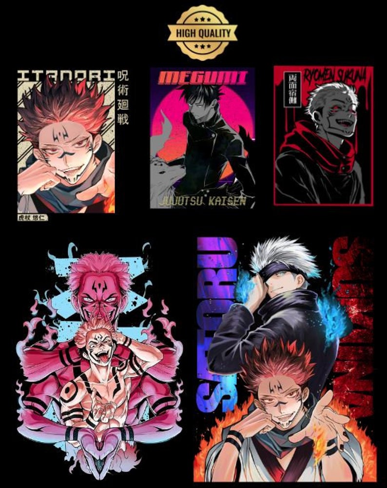 5 PNG Bundle Digital Download, Anime Designs Premium Quality, JJK ...