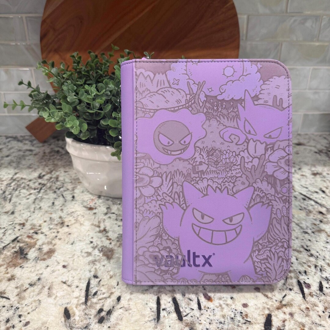 Gengar Pokemon Card Binder, Purple Vault X 4 Pocket Zip TCG Album 160 ...