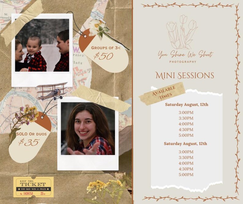 Photography Mini Session Flyer - Etsy