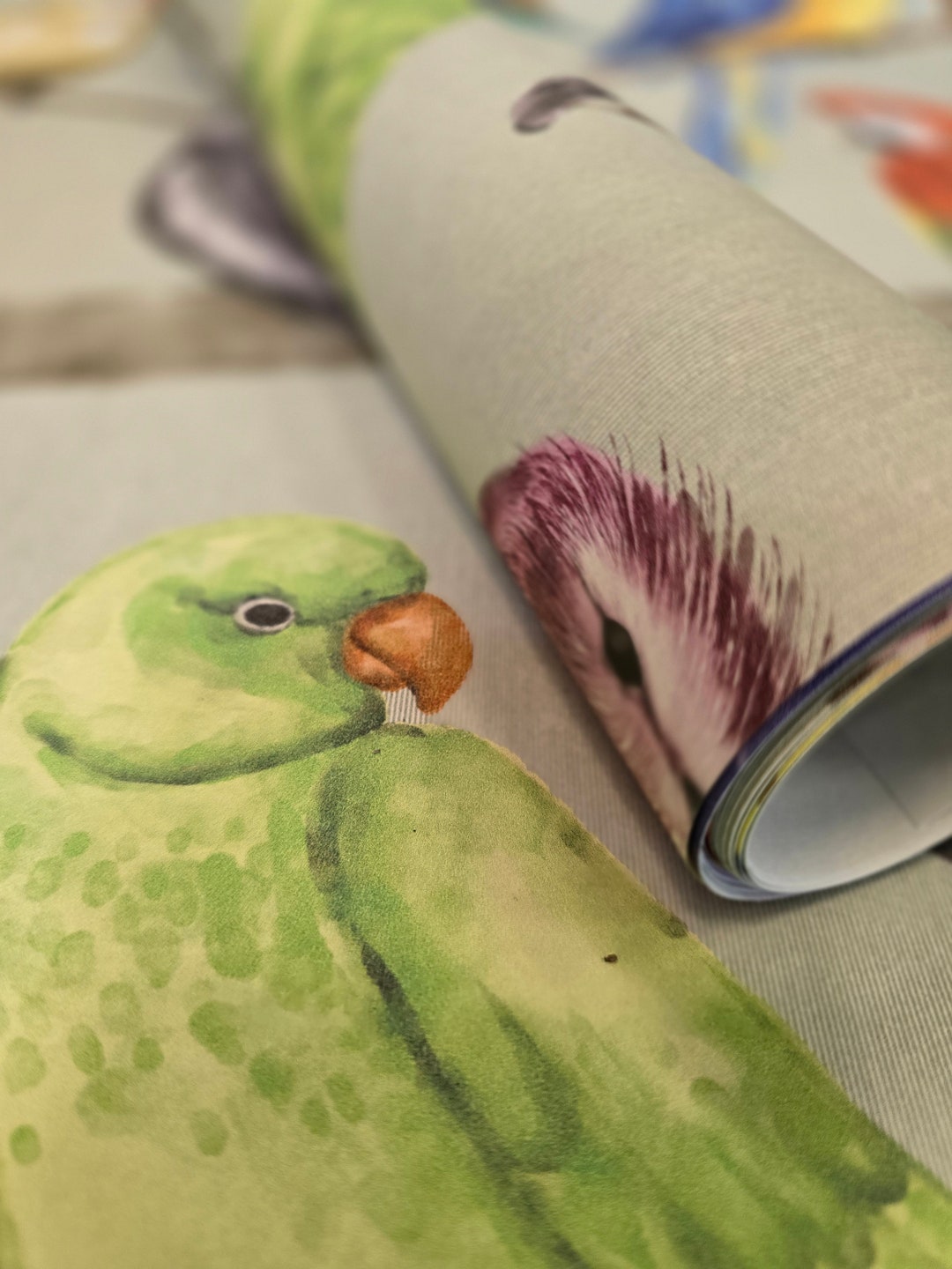 Feathered Symphony Green Home Wallpaper - Etsy