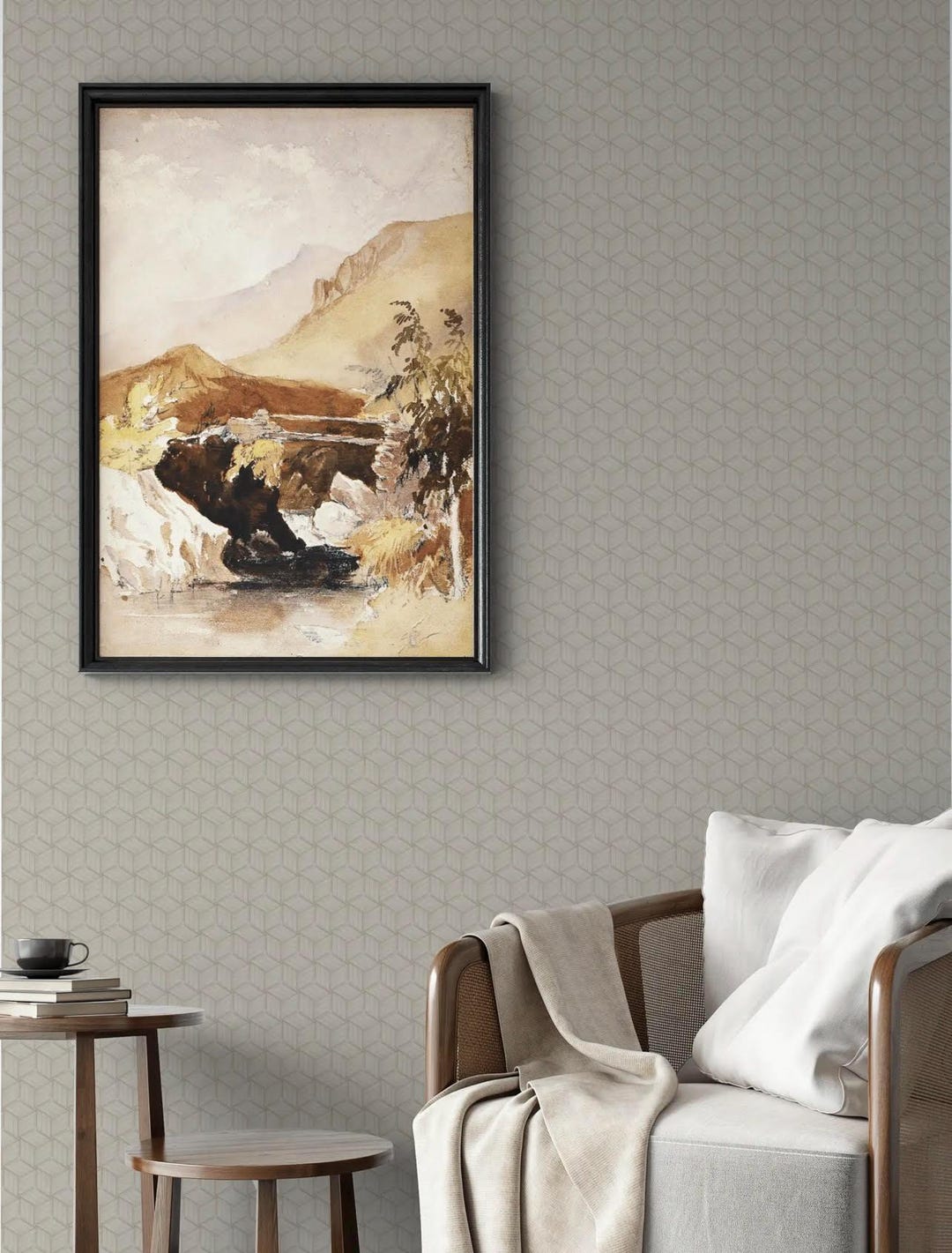 Triangular Interlace Gray Removable Home Wallpaper, Texture and Volume Pattern, Perfect for ...