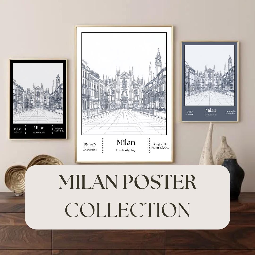 Modern Wall Print of Milan Posters of Milan Minimalistic Wall Print ...