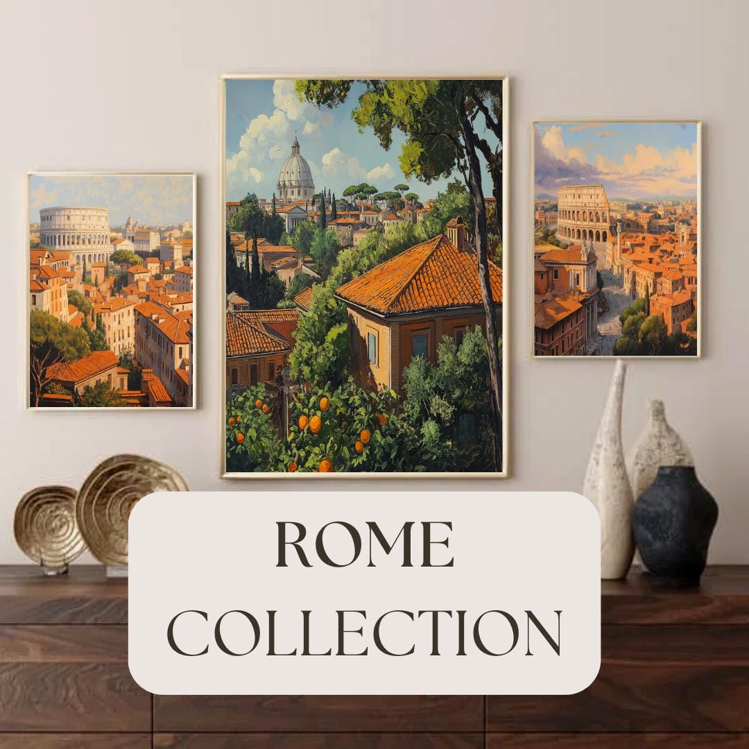 Italian Paintings of Rome Wall Prints Rome Painting Roman Digital Print ...