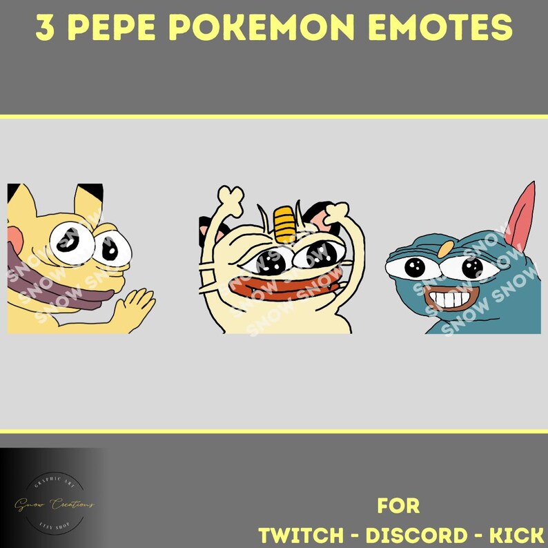 Pepe Pokemon Twitch, Discord & Kick Emotes for Streaming or Gaming - Etsy