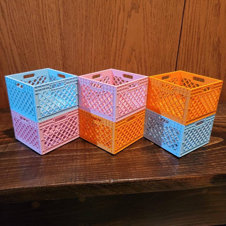 3D Printed Milk Crate Desk Organizer - Etsy