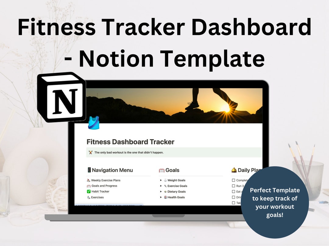 Notion Fitness Dashboard Template, Notion Workout Planner Exercise Log ...