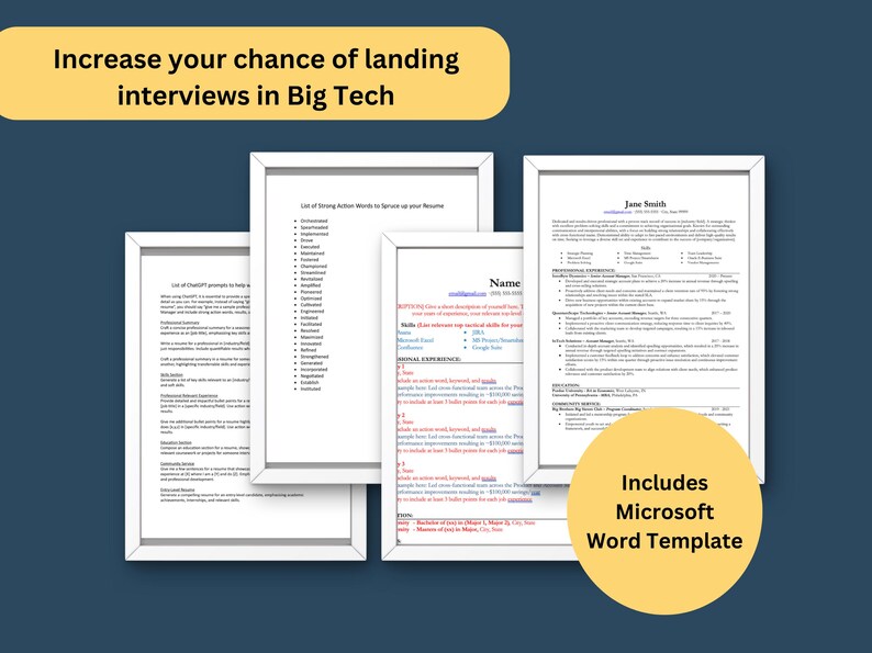 ATS Friendly Tech Resume Template, Computer Science Resume for Word ...