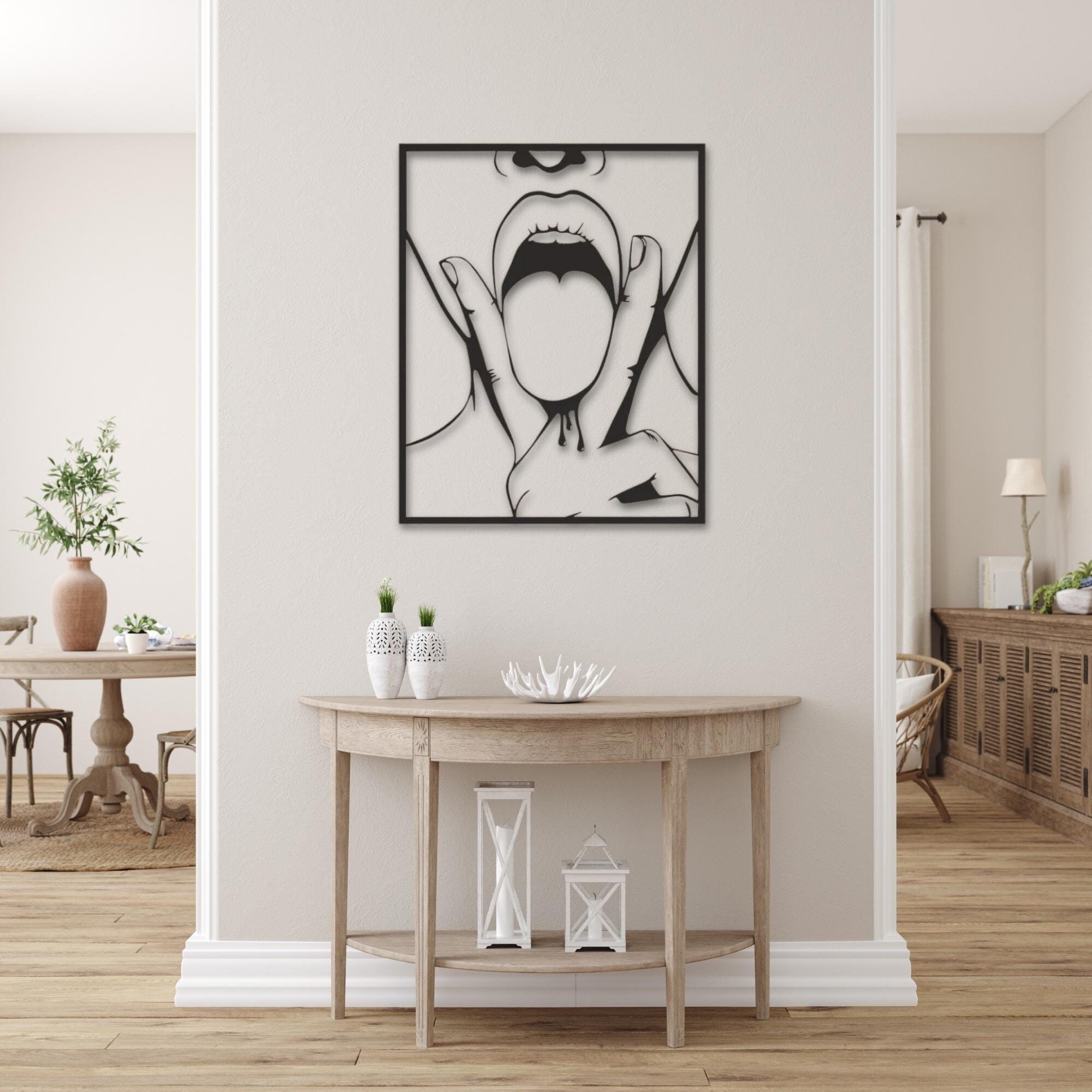 Minimalist Sexy Woman Line Art Elegant Female Silhouette Metal Wall Art 5698