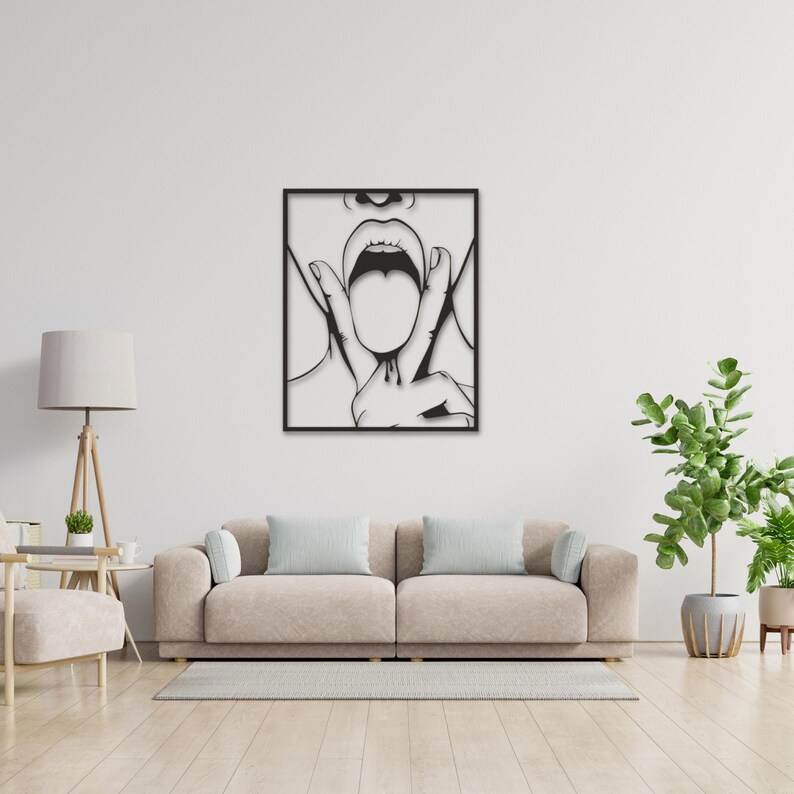 Minimalist Sexy Woman Line Art Elegant Female Silhouette Metal Wall Art Modern Sexy Wall Decor