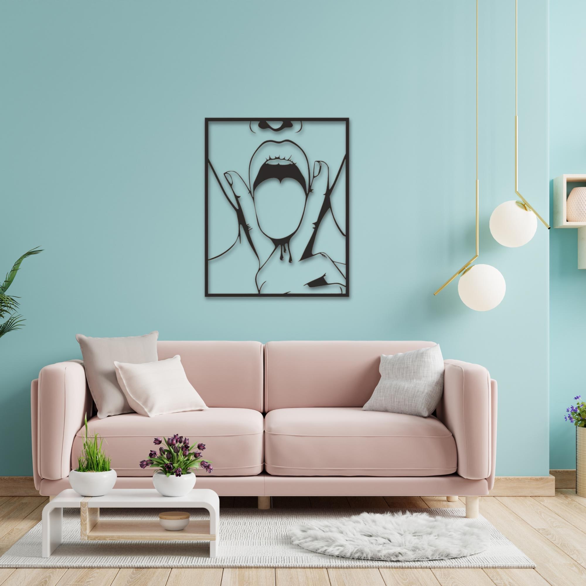 Minimalist Sexy Woman Line Art Elegant Female Silhouette Metal Wall Art Modern Sexy Wall Decor