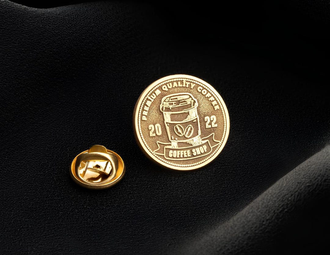 Company Badge Pin, Engraving Logo, Personalized Lapel Pin, Company Logo ...