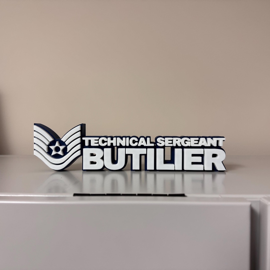3D Printed Military Rank Display – Customizable Service Sign for Desk ...