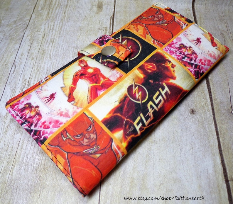 Flash Handmade Long fandom geek Wallet BiFold Clutch Vegan | Etsy