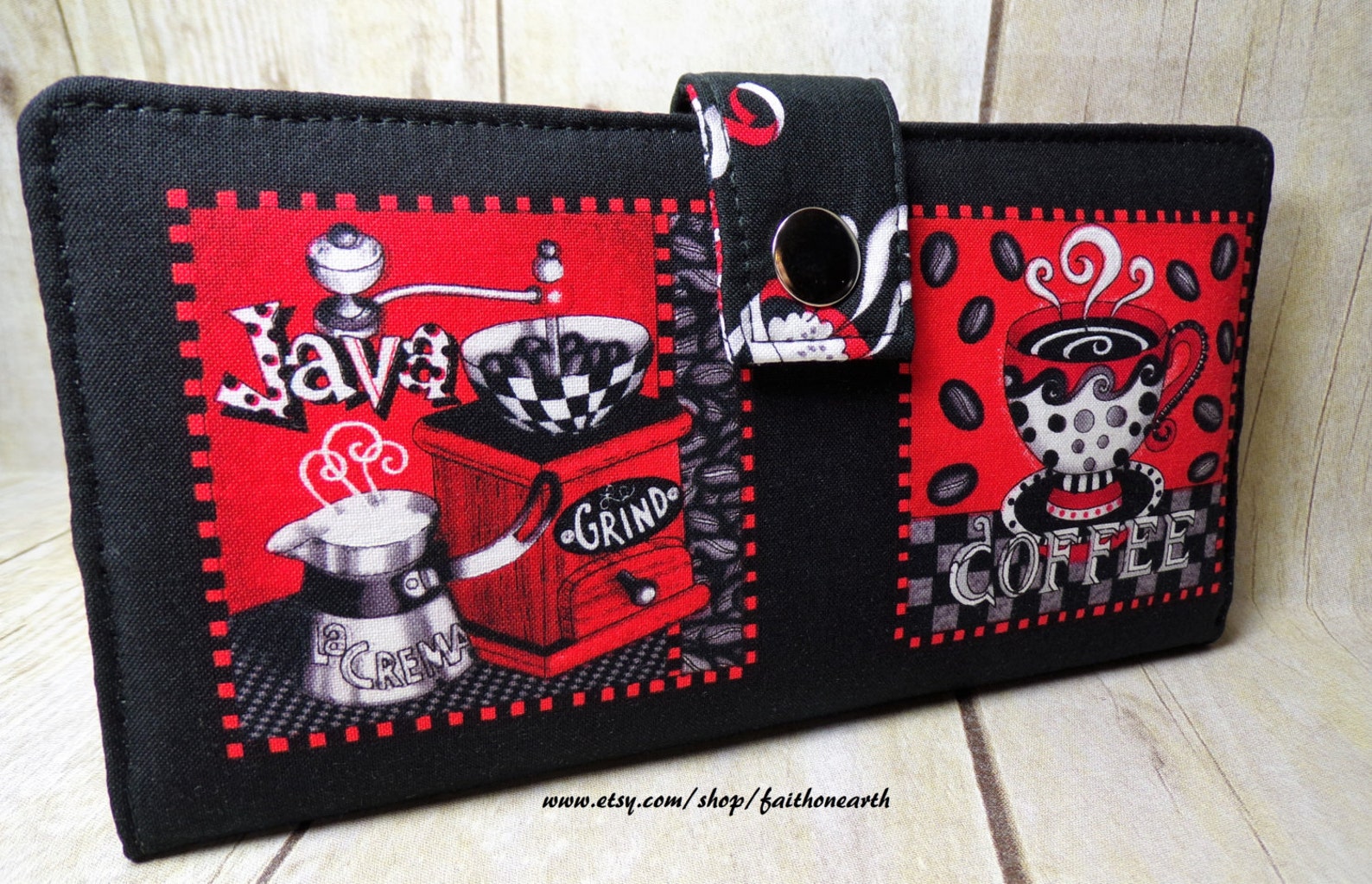 Coffee Handmade Long Wallet Bifold Clutch Vegan Wallet - Etsy