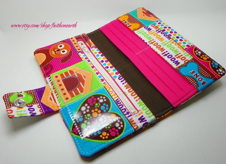 Sweet Puppy dog Handmade Long Wallet BiFold Clutch PAWS | Etsy