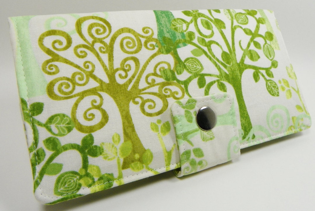 Handmade Vegan Long Wallet Bifold Clutch Love a Tree Organic Cotton or ...