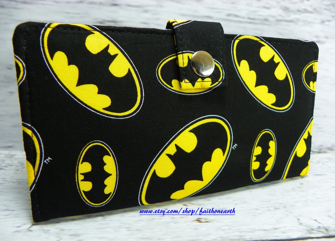 Bat Handmade Long Fandom Geek Wallet Bifold Clutch Vegan Wallet Bat ...