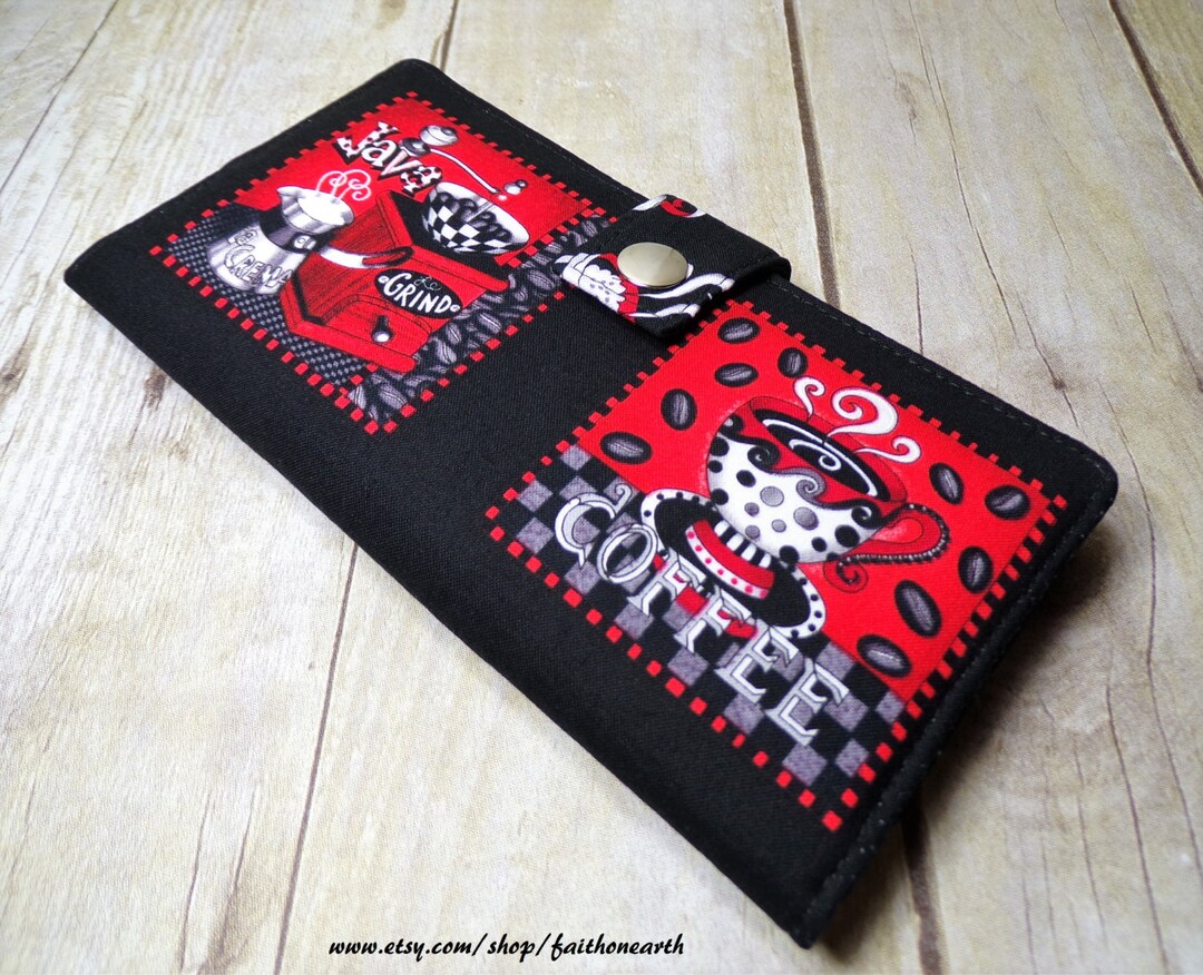 Coffee Handmade Long Wallet Bifold Clutch Vegan Wallet - Etsy