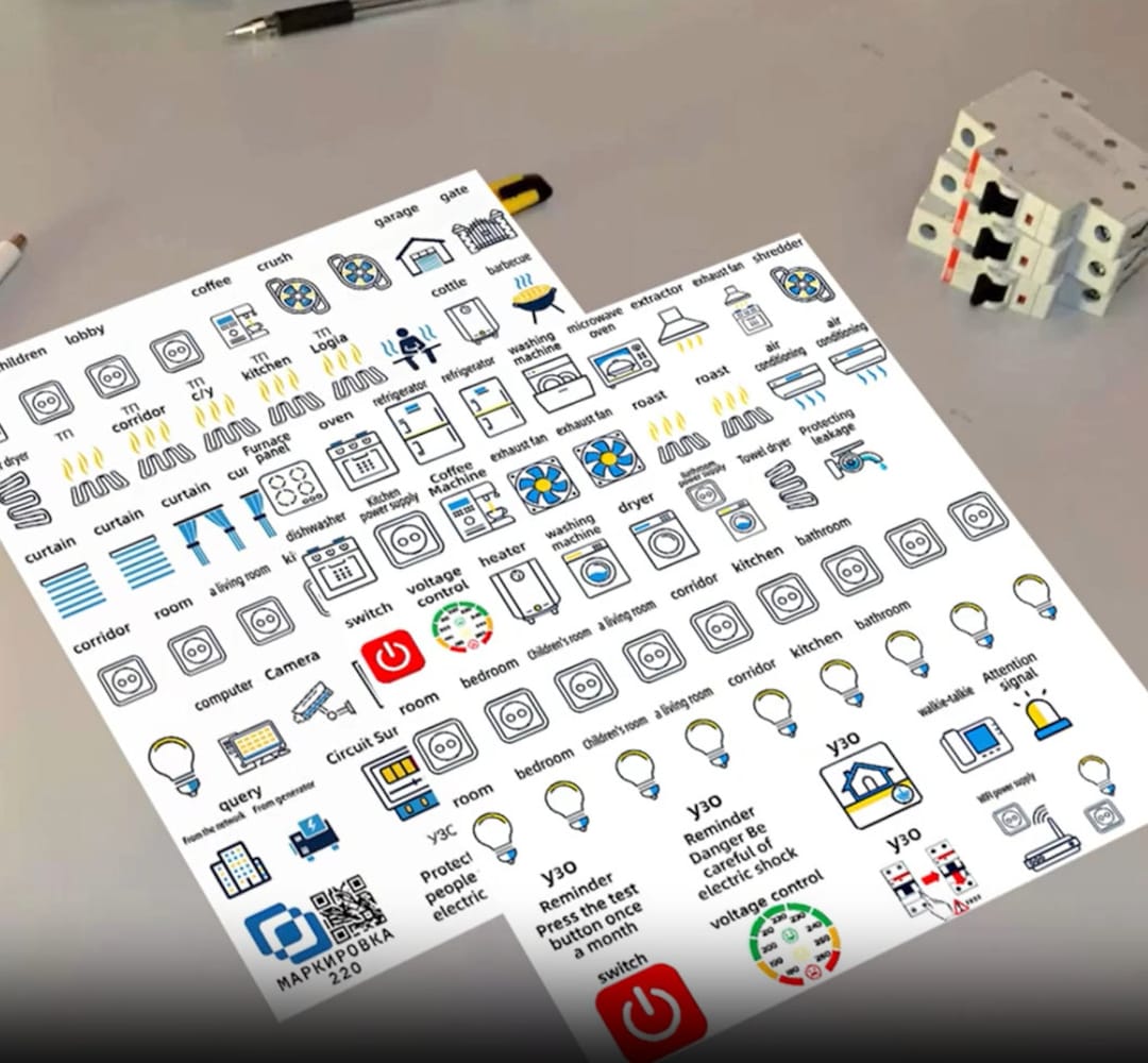 Electrical Panel Sticker Set Circuit Breaker Box Identification Labels ...