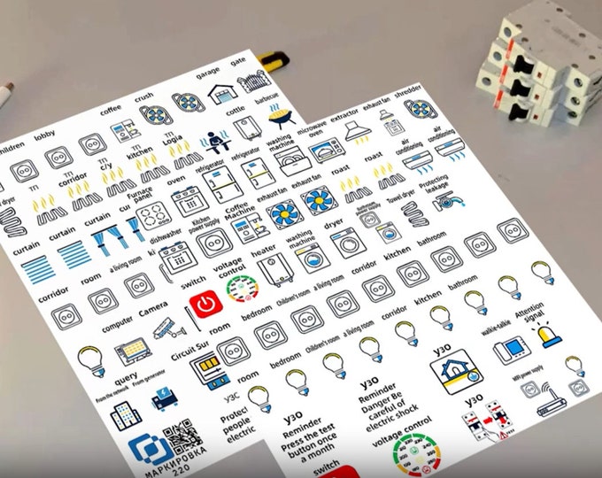 Electrical Panel Sticker Set Circuit Breaker Box Identification Labels ...