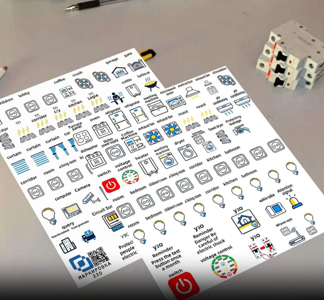 Electrical Panel Sticker Set Circuit Breaker Box Identification Labels ...