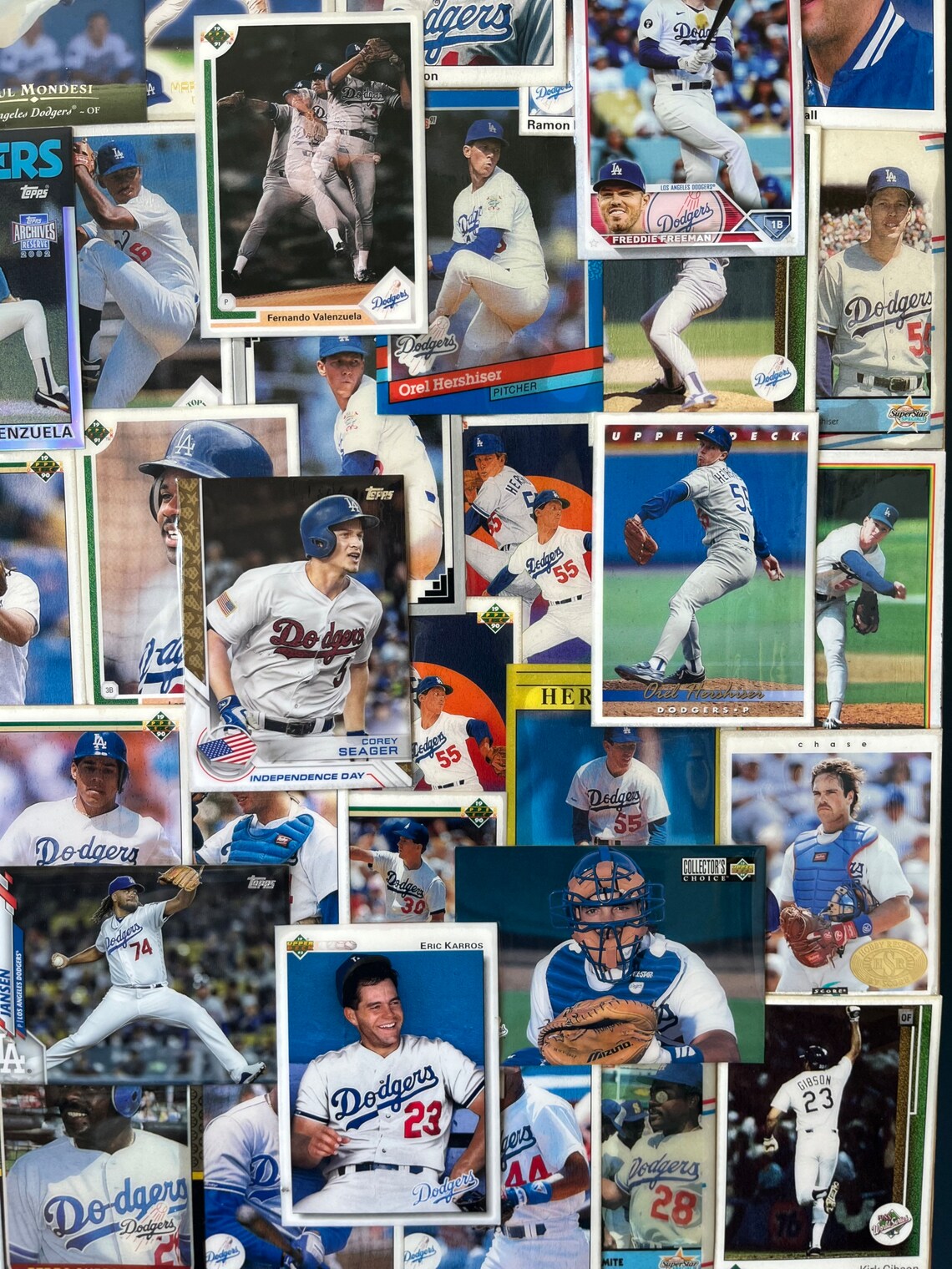 World Champion Los Angeles Dodgers Baseball Cards Collage MLB - Etsy