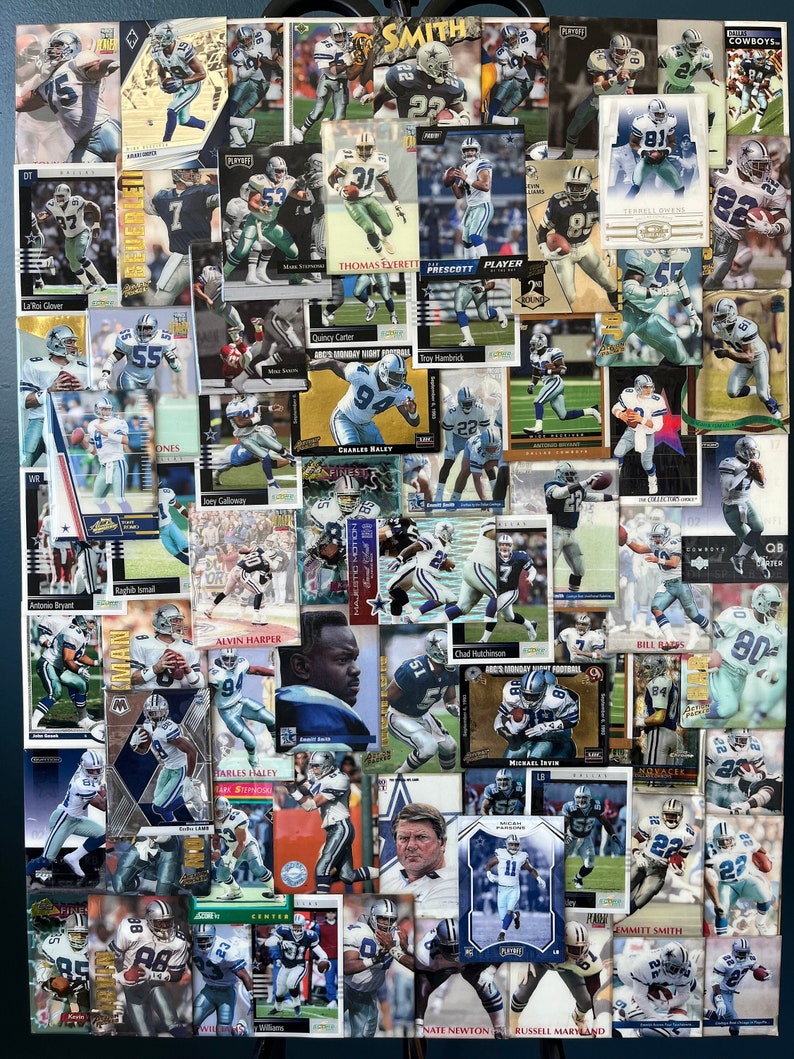 Dallas Cowboys Cards Collage. NFL Football - Etsy