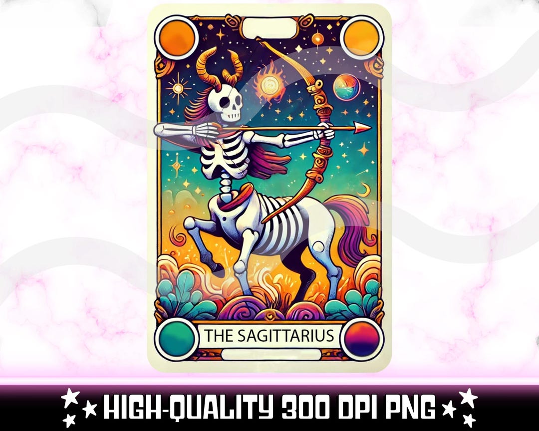The Sagittarius Tarot Card PNG, Witchy Zodiac Sublimation Design ...