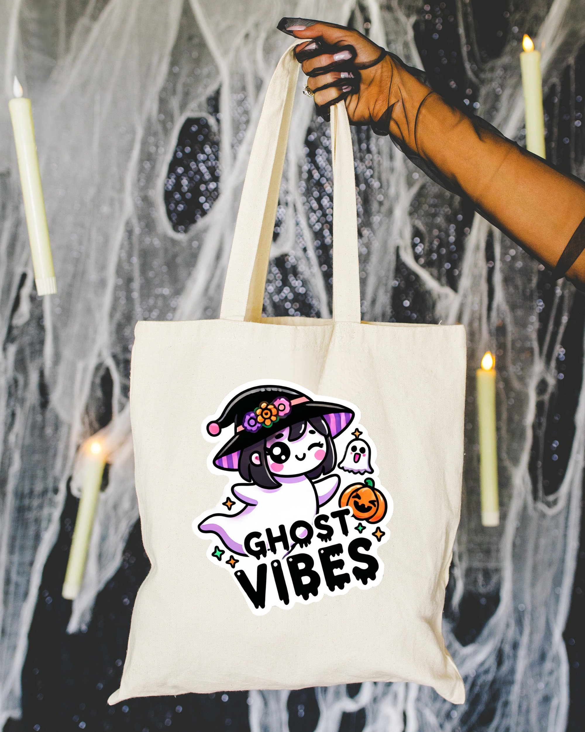 Ghost Vibes PNG, Cute Girl Clipart, Spooky Halloween Sublimation Design ...