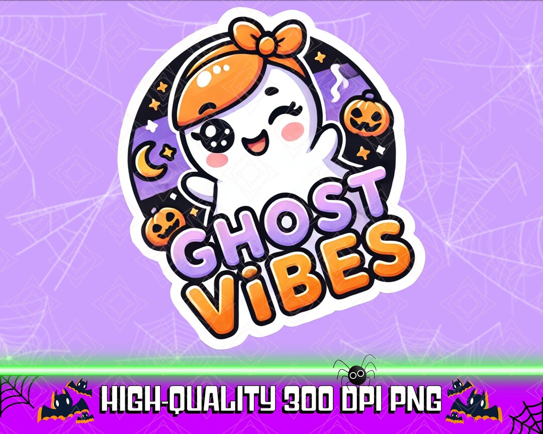 Ghost Vibes PNG, Cute Ghost Girl Clipart, Spooky Halloween Sublimation ...