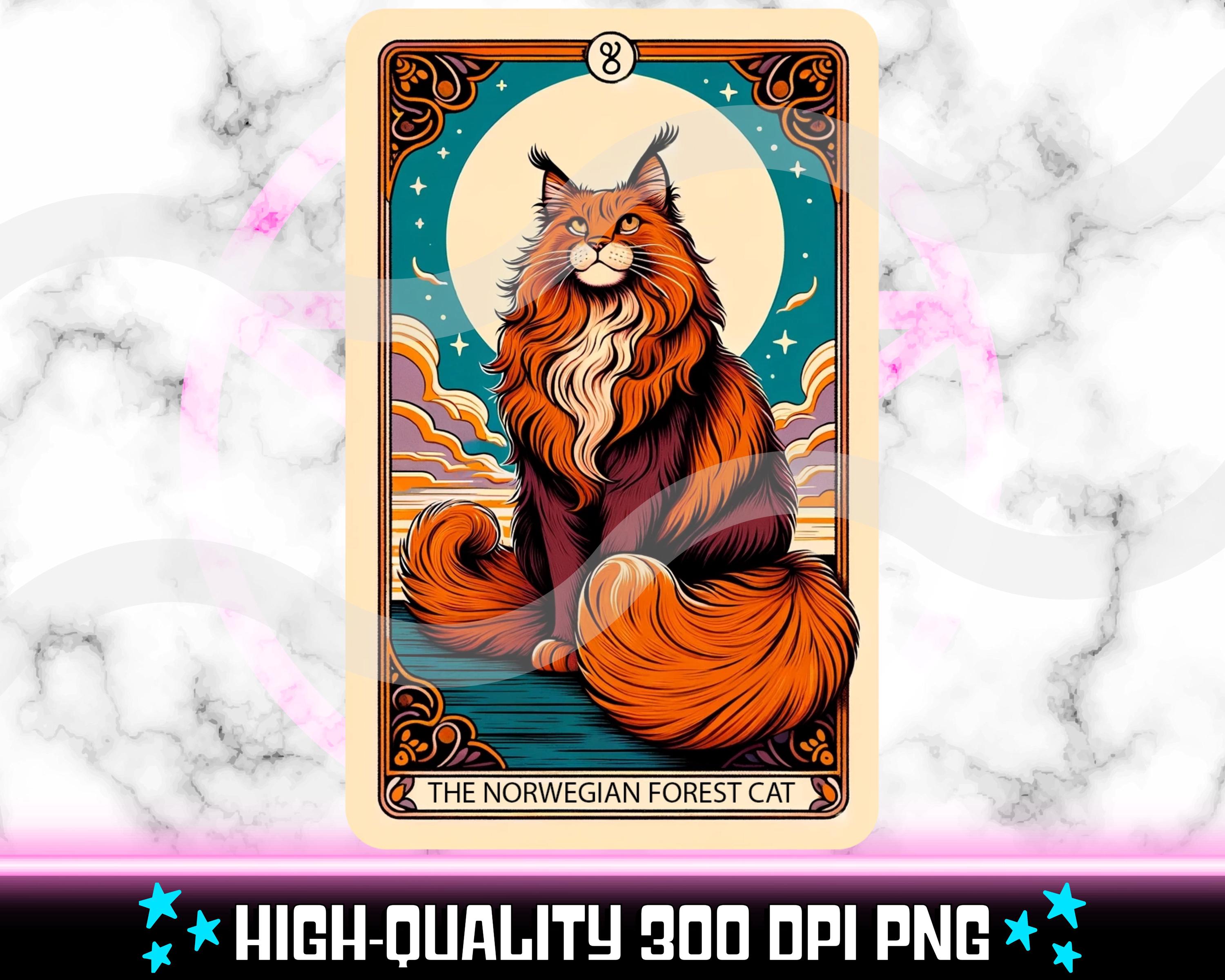 50 Cat Tarot Cards Bundle PNG, Tarot Sublimation, Card PNG, Funny Tarot ...