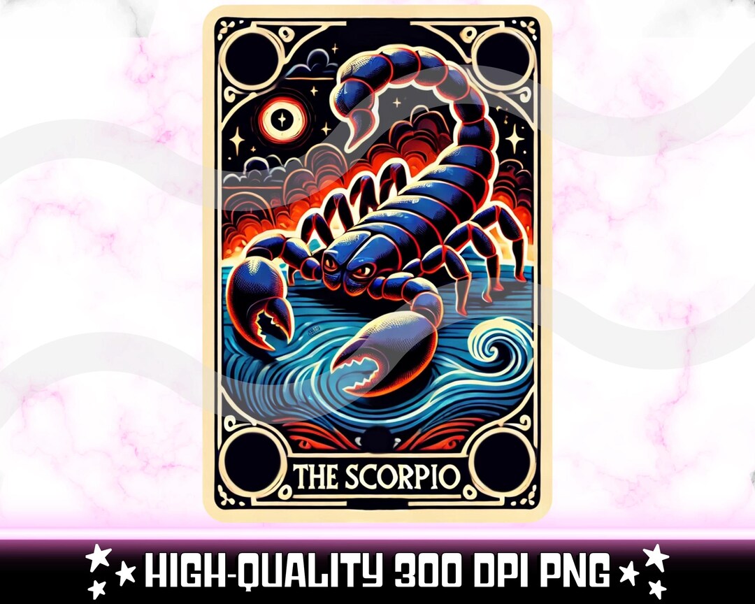 The Scorpio Tarot Card PNG, Witchy Zodiac Sublimation Design, Scorpio ...