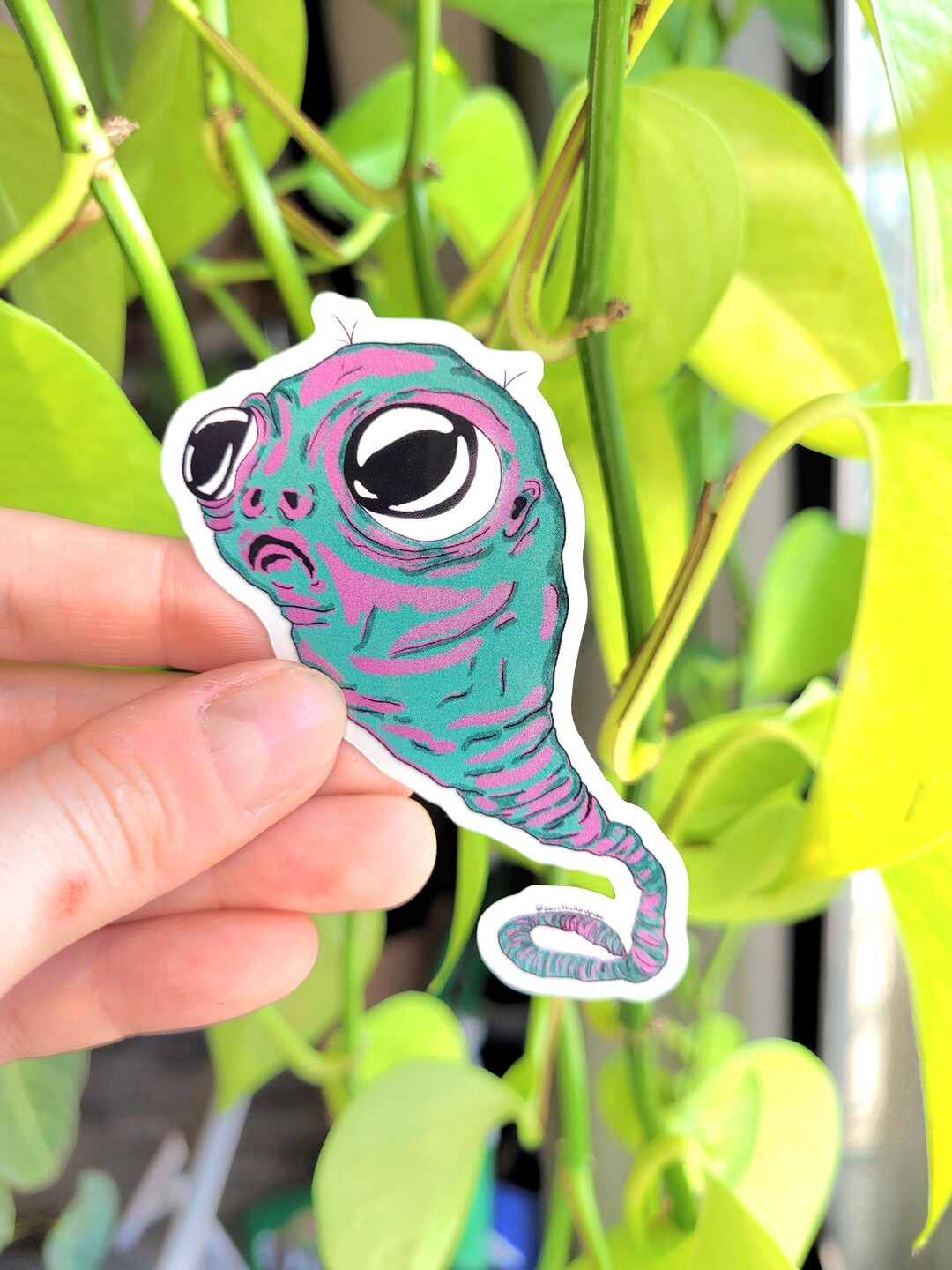 Carter the Worm, Oc Worm Guy Smooth Shiny Finish Sticker - Etsy