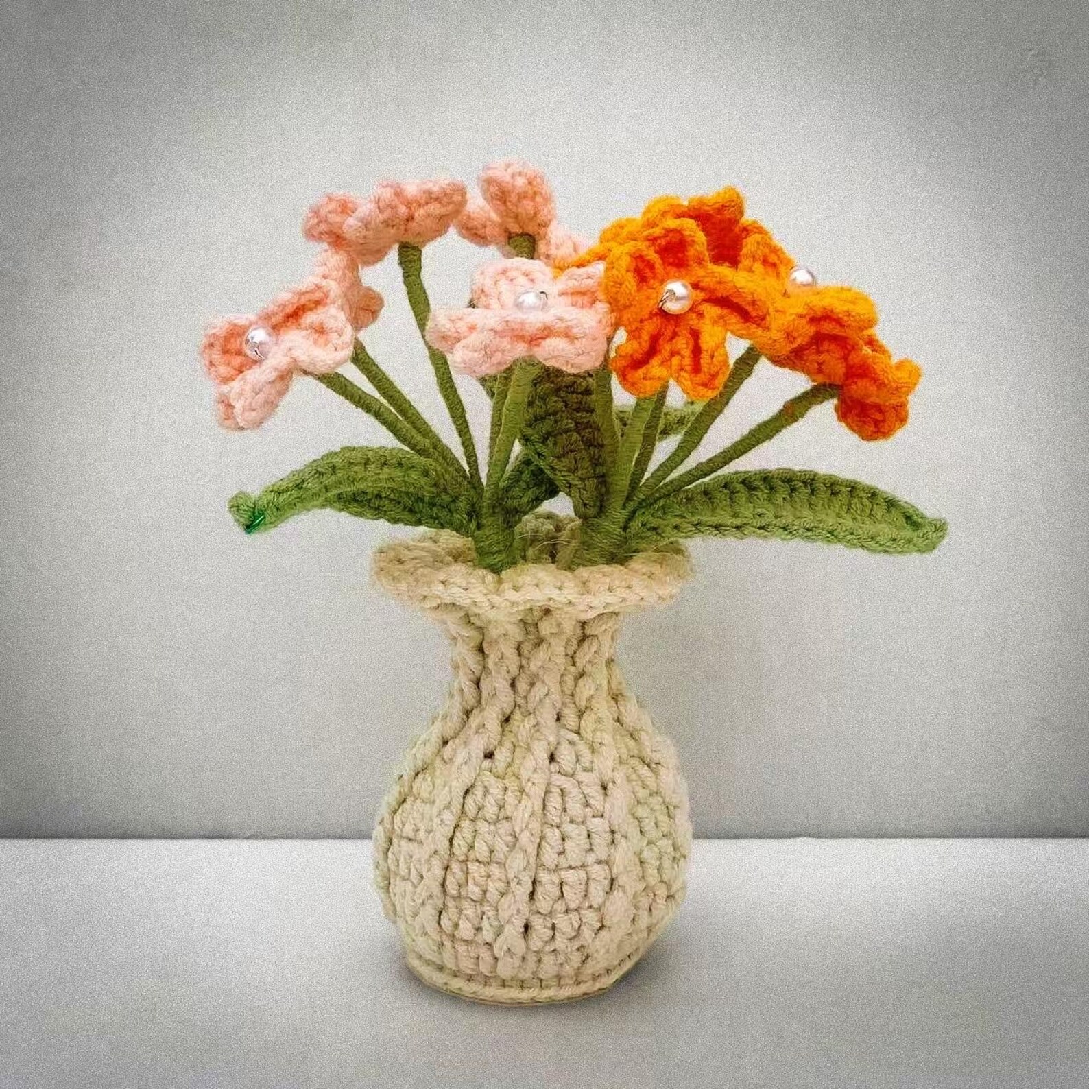 Crochet Flowers in Vase Plushies, Housewarming， Home Decor, Gift for ...