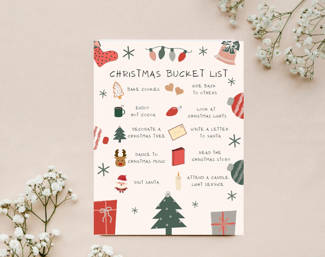 Christmas Bucket List, Winter Bucket List, Family Holiday List, Fully ...