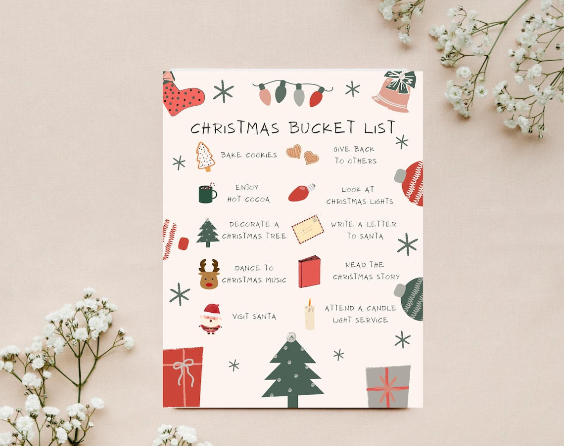 Christmas Bucket List, Winter Bucket List, Family Holiday List, Fully ...
