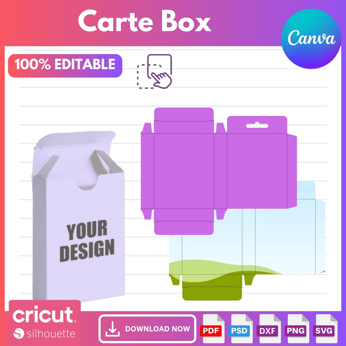 Blank Playing Card Box SVG Template, UNO Card Box, DIY Collector Card ...