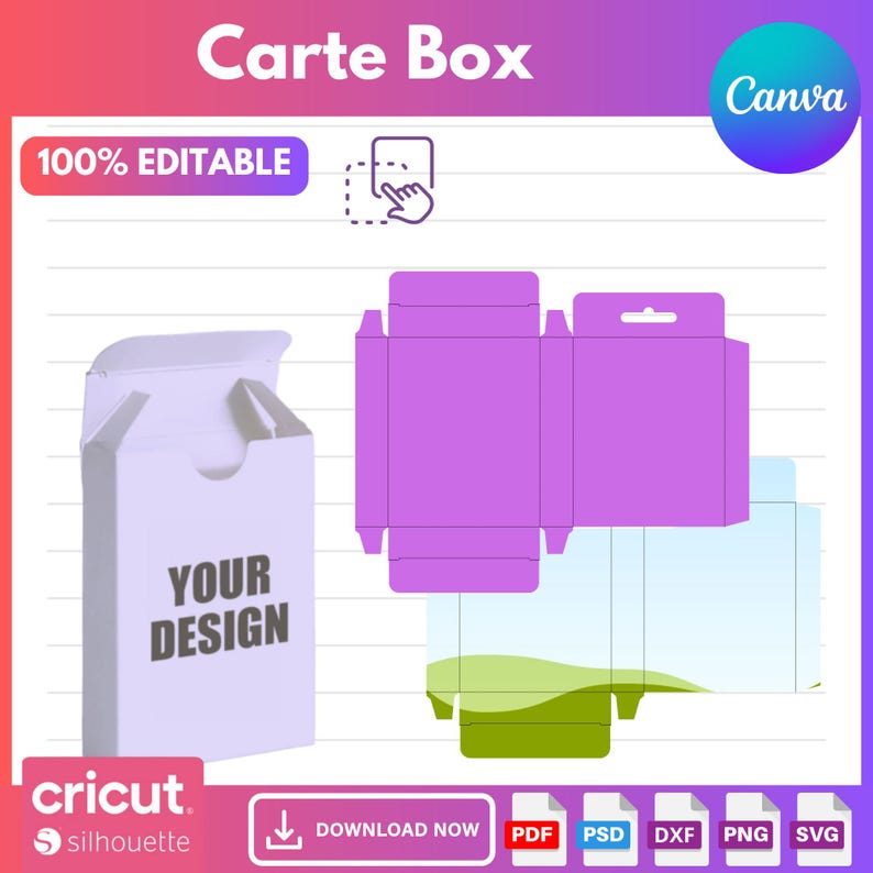 Blank Playing Card Box SVG Template, UNO Card Box, DIY Collector Card ...