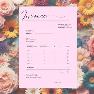 Invoice. Aesthetic Invoice Template for Small Bussinesses: for Example ...