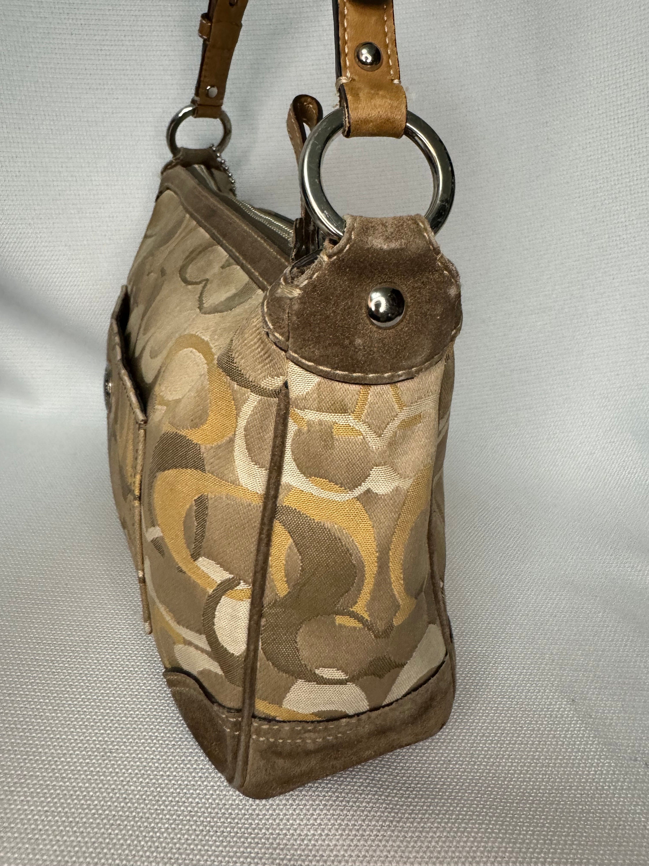 Coach Chelsea Y2K Monogram Fabric & Leather Shoulder Bag GUC 2172 - Etsy