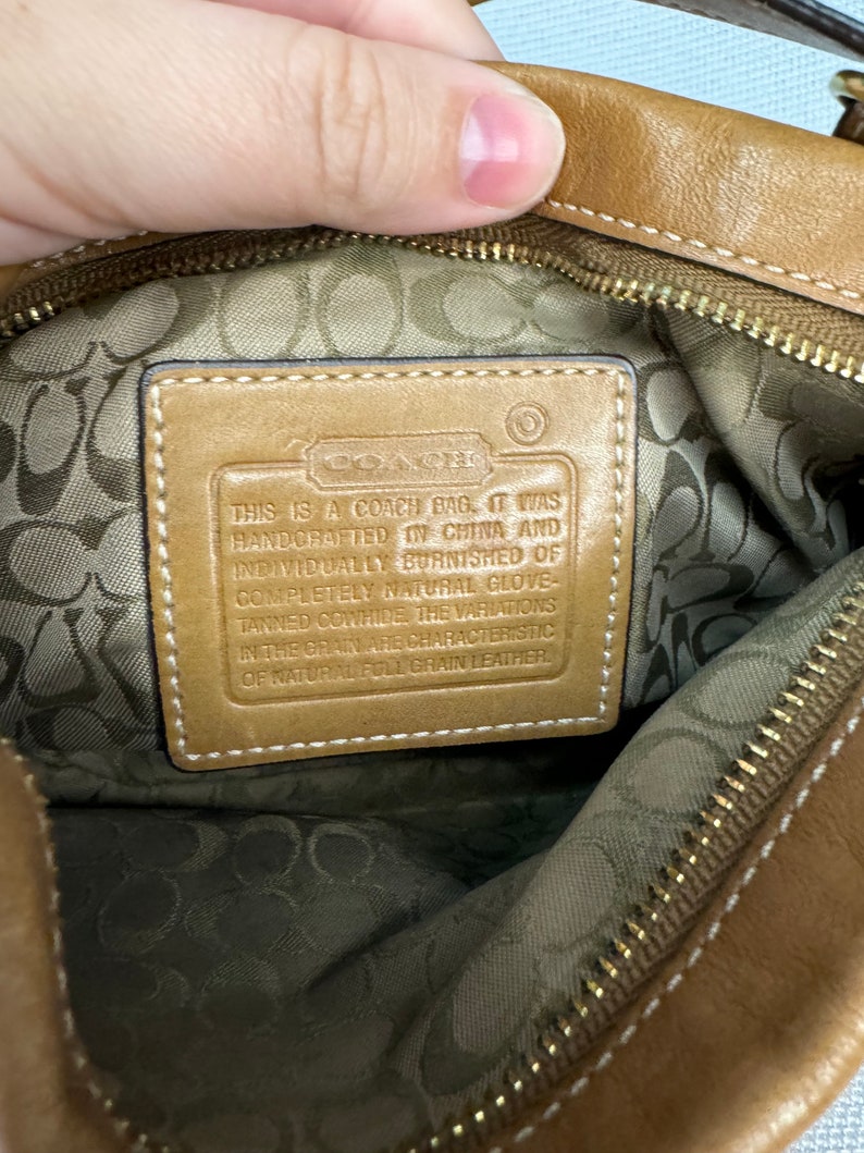 Vintage Coach Small Camel Leather Shoulder Bag VGUC Designer Leather ...