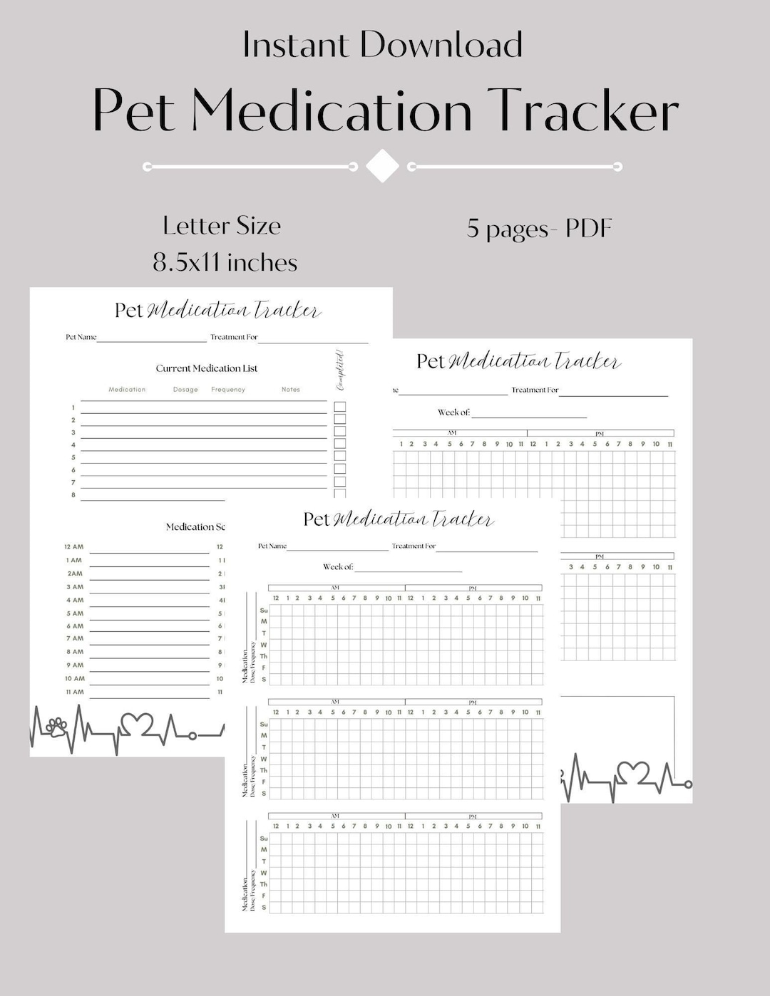 Pet Medication Tracker - Etsy