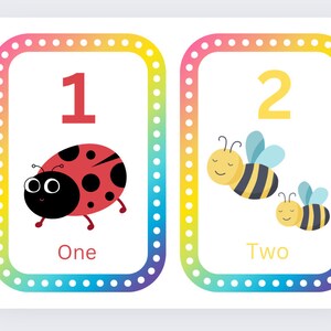 Number 1-10 Flashcards. Large Flashcards. 2 per A4 Sheet. for Use in ...