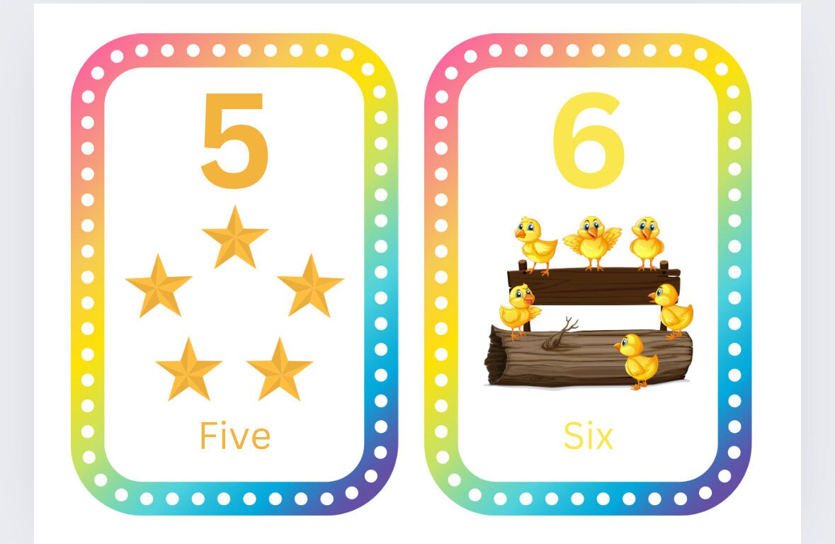 Number 1-10 Flashcards. Large Flashcards. 2 per A4 Sheet. for Use in ...