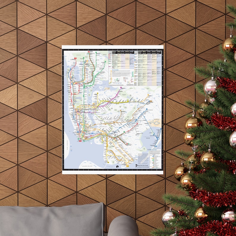 MTA Subway Map 1997 Matte Vertical Posters - Etsy
